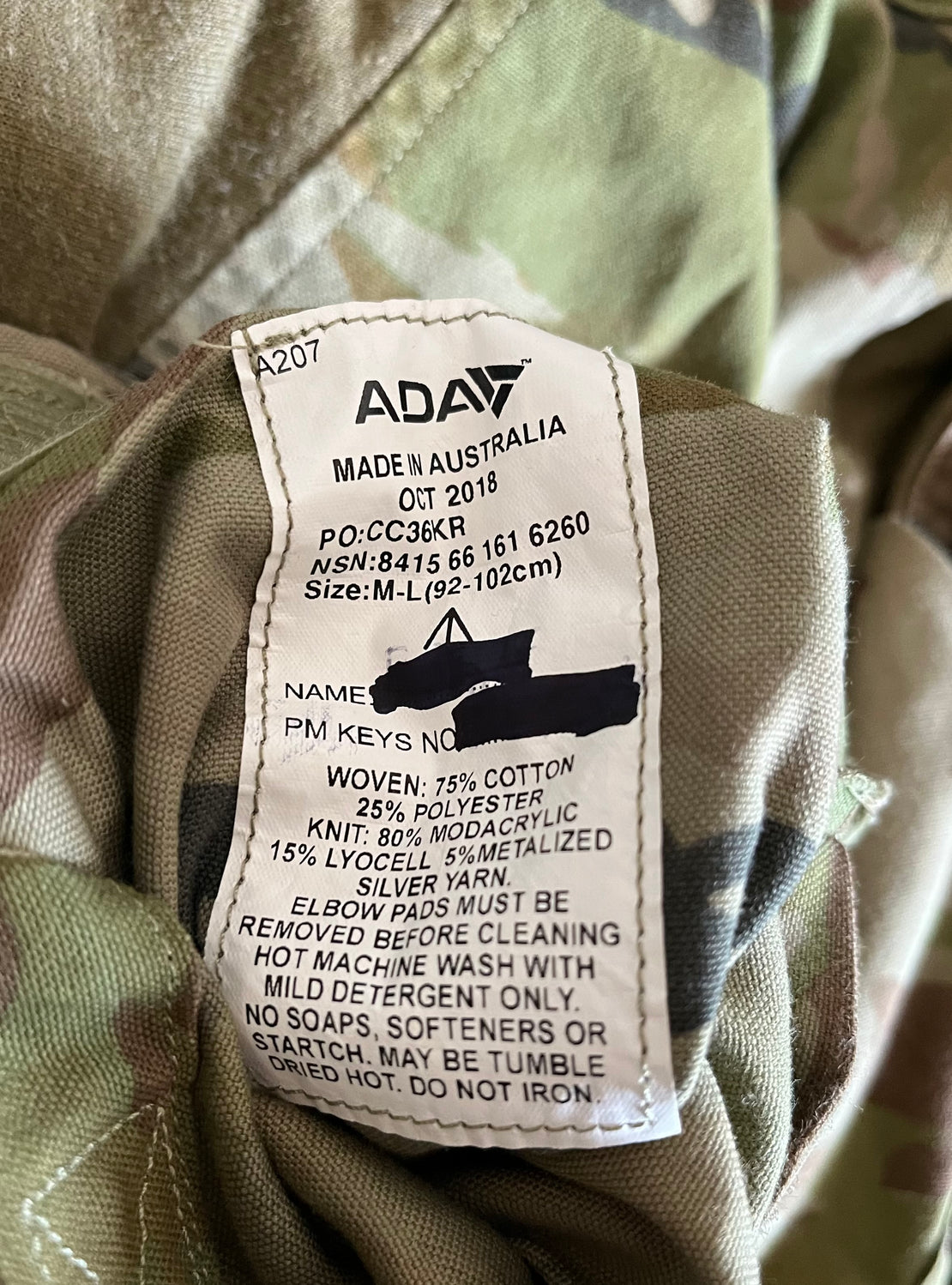 ADA AMCU Combat Shirt (Grade 2 Surplus Item) – Nocturnal Optics Australia